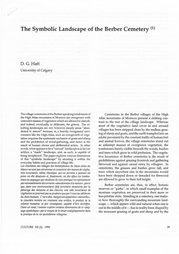 (PDF) The symbolic landscape of the Berber cemetery