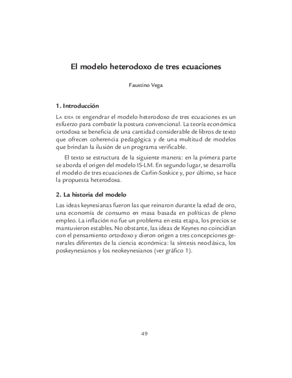 (PDF) El modelo heterodoxo de tres ecuaciones