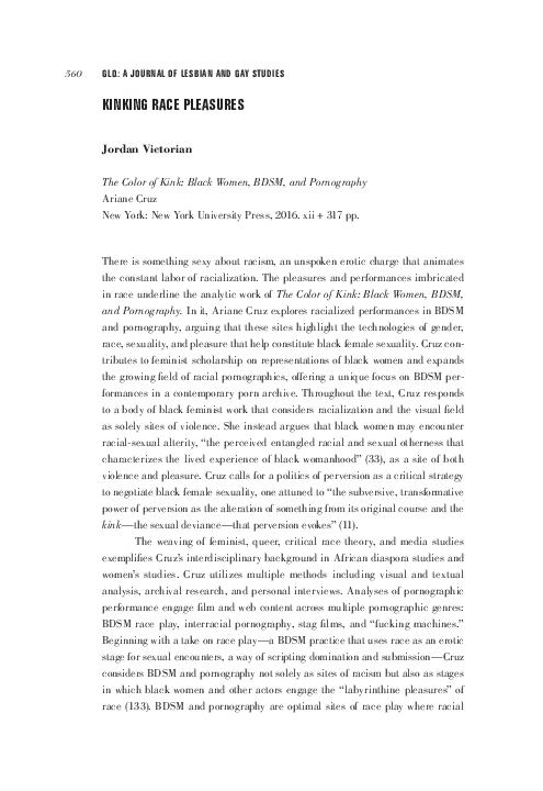 (PDF) "Kinking Race Pleasures." Book review of "The Color of Kink ...