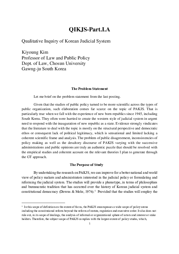 (PDF) QIKJS-Part.I.A Qualitative Inquiry of Korean Judicial System