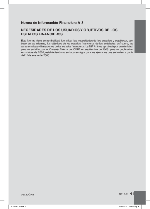 (PDF) NIF A-3 -41 Norma de Información Financiera A-3 NECESIDADES DE ...