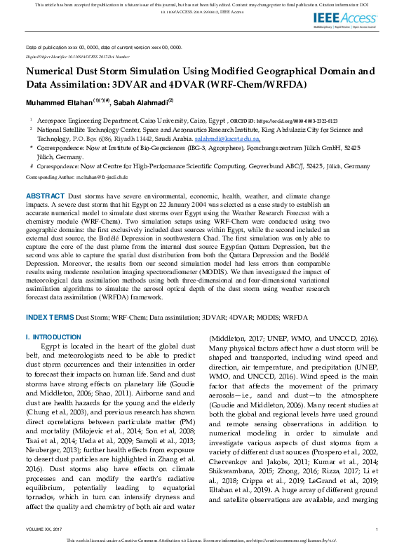 (PDF) Numerical Dust Storm Simulation Using Modified Geographical Domain and Data Assimilation ...