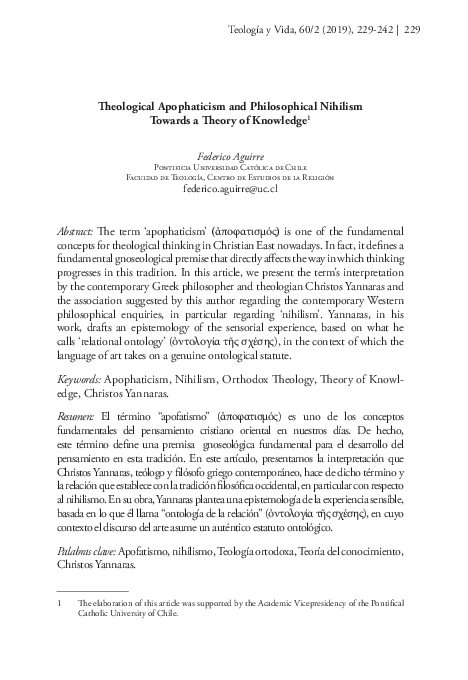 (PDF) Theological Apophaticism and Philosophical Nihilism: Towards a ...