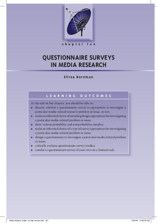 (PDF) QUESTIONNAIRE SURVEYS IN MEDIA RESEARCH