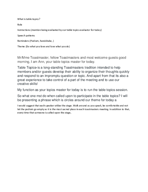 (DOC) What is table topics