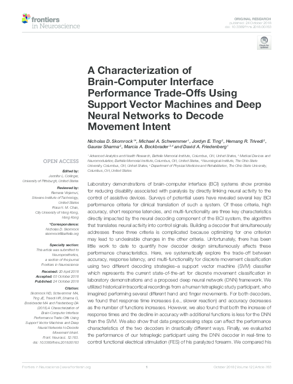 (PDF) A Characterization of Brain-Computer Interface Performance Trade-Offs Using Support Vector ...