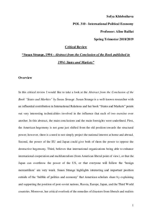 (PDF) Critical Review “Susan Strange, 1994 - Abstract from the ...