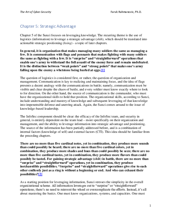 (PDF) The Art of Cyber-Security Chapter 5: Strategic Advantage