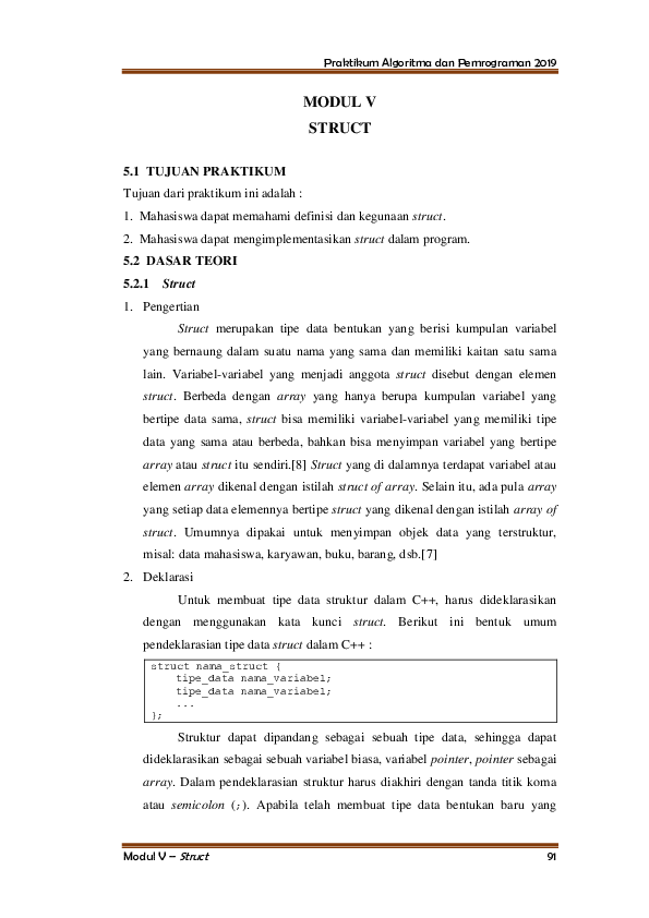 (PDF) LAPORAN PRAKTIKUM "STRUCT" [ALPRO]
