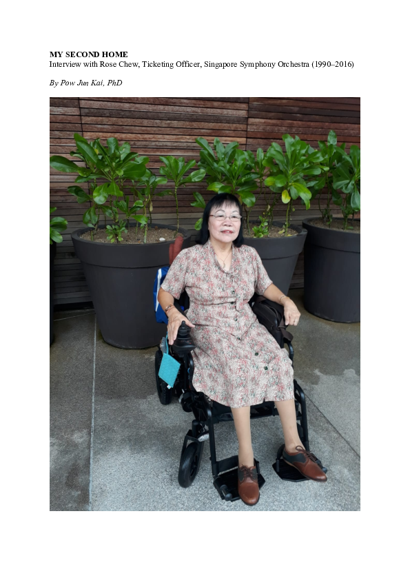 (PDF) 'My Second Home': Interview with Rose Chew, Ticketing Officer ...