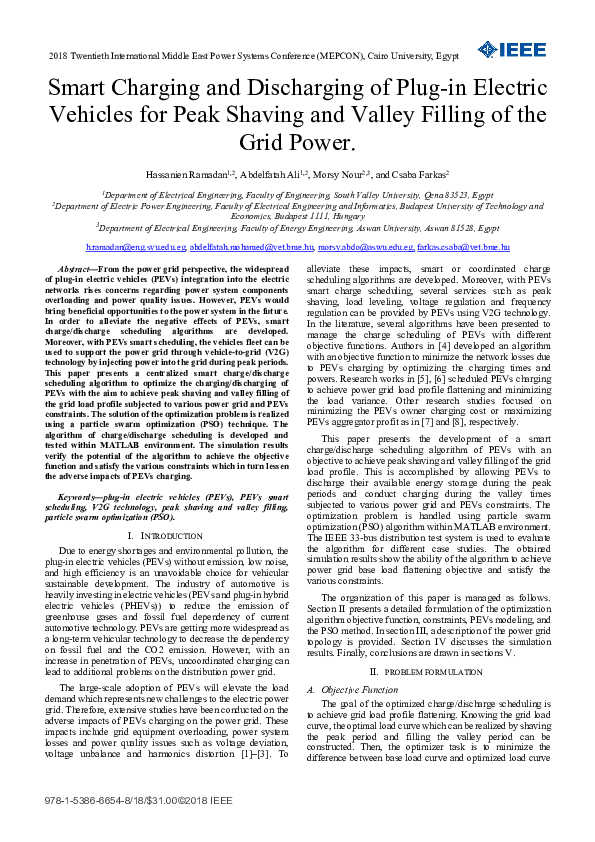 (PDF) Smart Charging and Discharging of Plug-in Electric Vehicles for ...