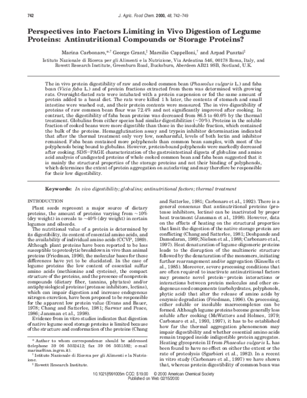 (PDF) Perspectives into Factors Limiting in Vivo Digestion of Legume ...