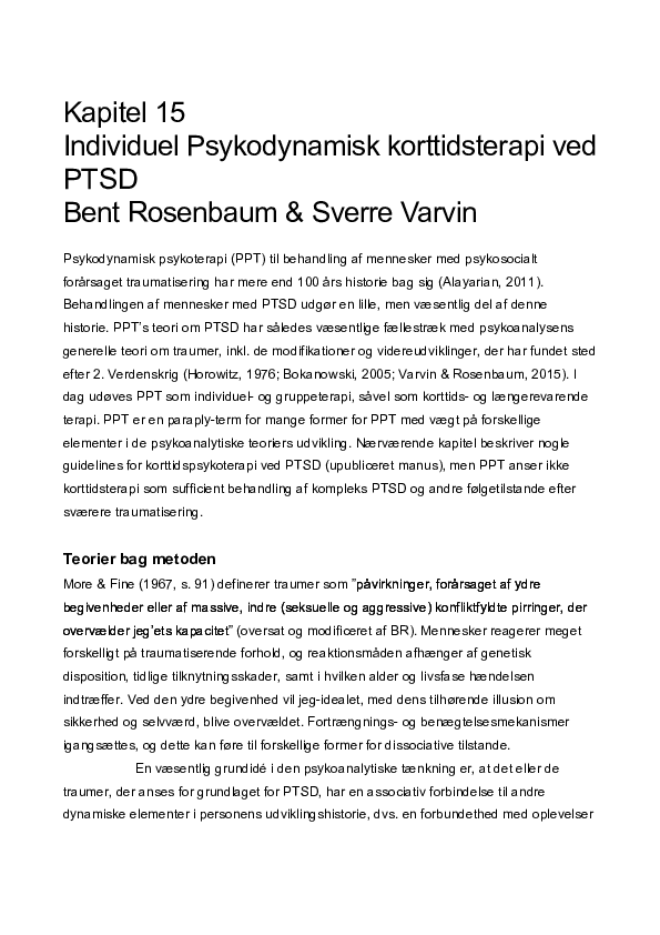 (PDF) Kapitel 15 Individuel Psykodynamisk korttidsterapi ved PTSD Bent ...