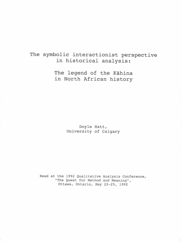(PDF) The symbolic interactionist perspective in historical analysis ...