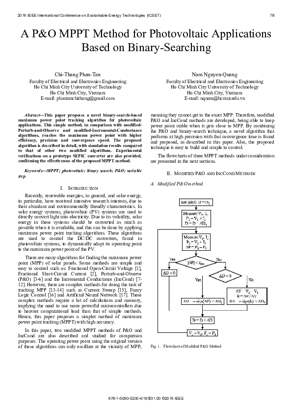 Pdf A Pando Mppt Method For Photovoltaic Applications Based On Binary