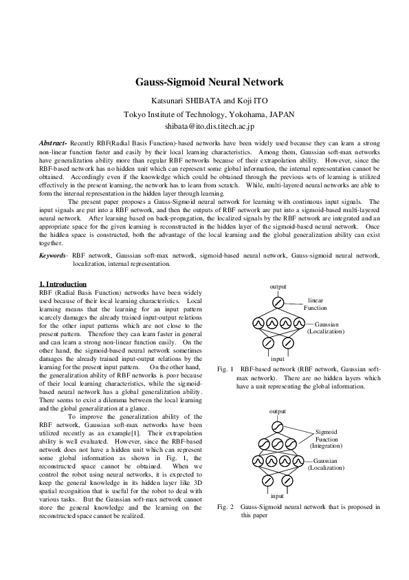 Pdf Gauss Sigmoid Neural Network