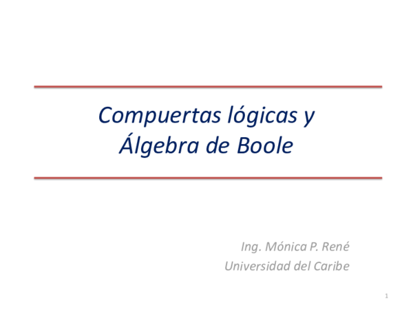 (PDF) Compuertas lógicas y Álgebra de Boole