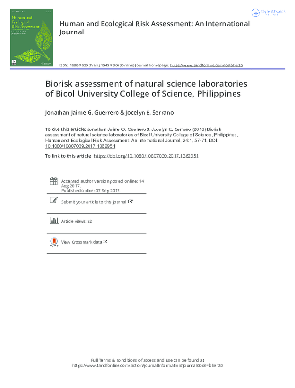 (PDF) Human and Ecological Risk Assessment: An International Journal ...
