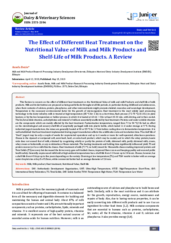 (PDF) The Effect of Different Heat Treatment on the Nutritional Value ...