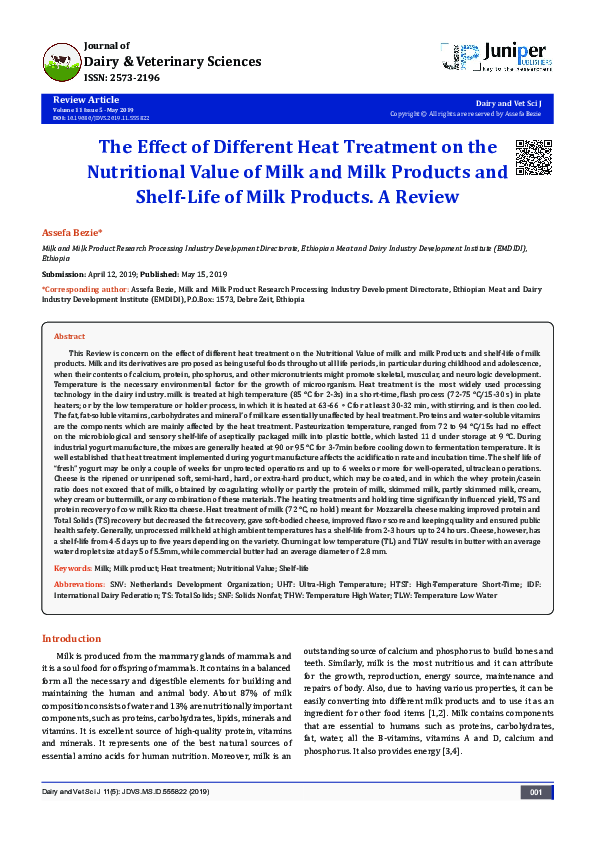 (PDF) The Effect of Different Heat Treatment on the Nutritional Value ...