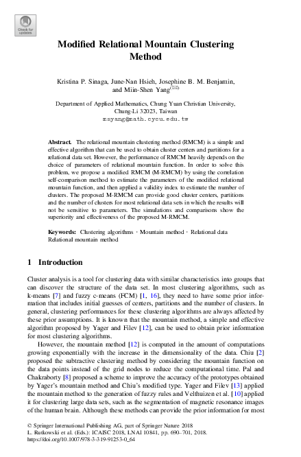 (PDF) Modified Relational Mountain Clustering Method