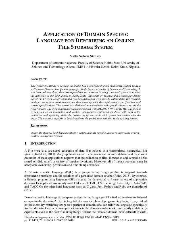 (PDF) APPLICATION OF DOMAIN SPECIFIC LANGUAGE FOR DESCRIBING AN ONLINE ...