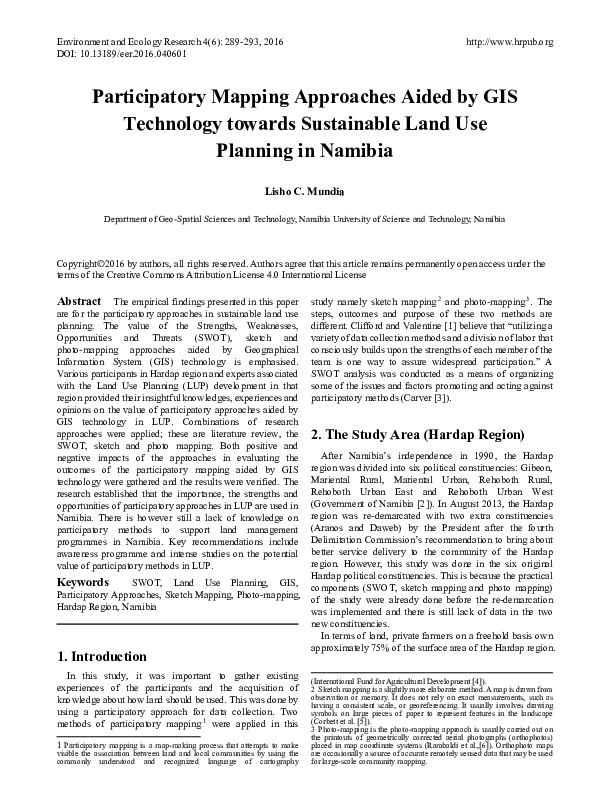 (PDF) Participatory Mapping Approaches Aided by GIS Technology towards ...