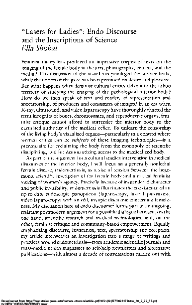 (PDF) "'Lasers for Ladies': Endo Discourse and the Inscriptions of ...