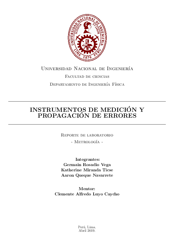 (PDF) Instrumentación y propagación de errores