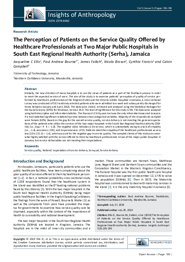 (PDF) The Perception of Patients on the Service Quality Offered by ...