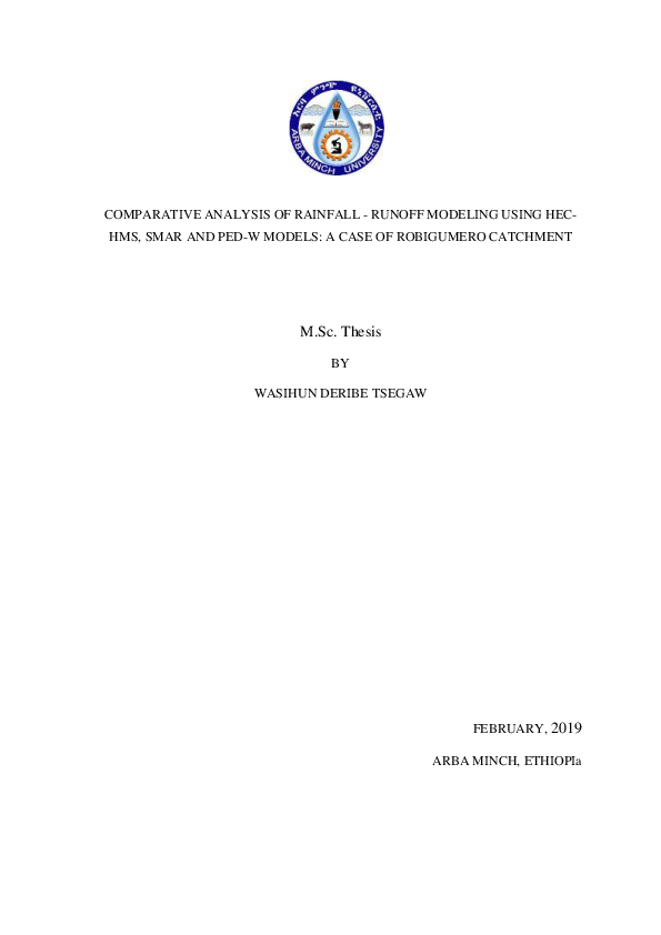 Pdf Comparative Analysis Of Rainfall Runoff Modeling Using Hec Hms Smar And Ped W Models A