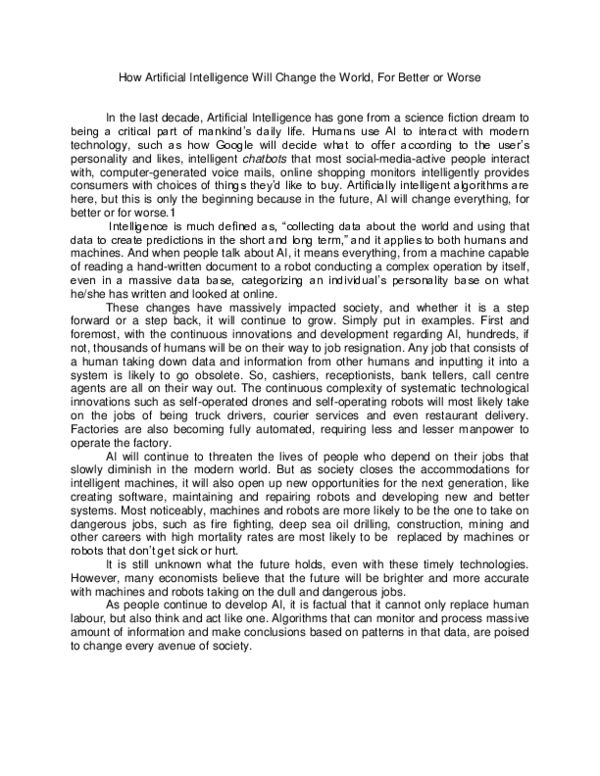 (DOC) Artificial Intelligence