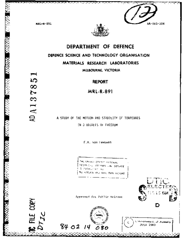 (PDF) DEPARTMENT OF DEFENCE DEFENCE SCIENCE AND TECHNOLOGY ORGANISATION ...