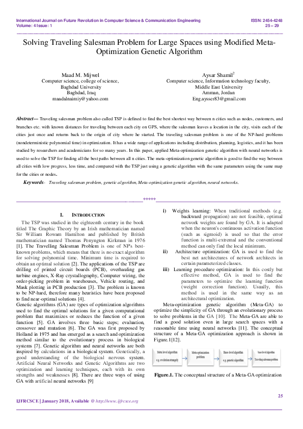 (PDF) Solving Traveling Salesman Problem for Large Spaces using ...
