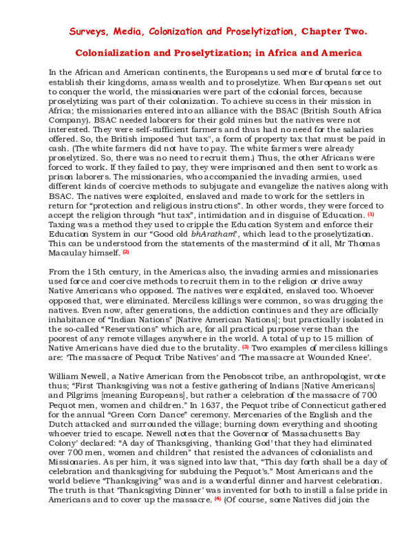 (DOC) Surveys, Media, Colonization and Proselytization, Chapter Two ...