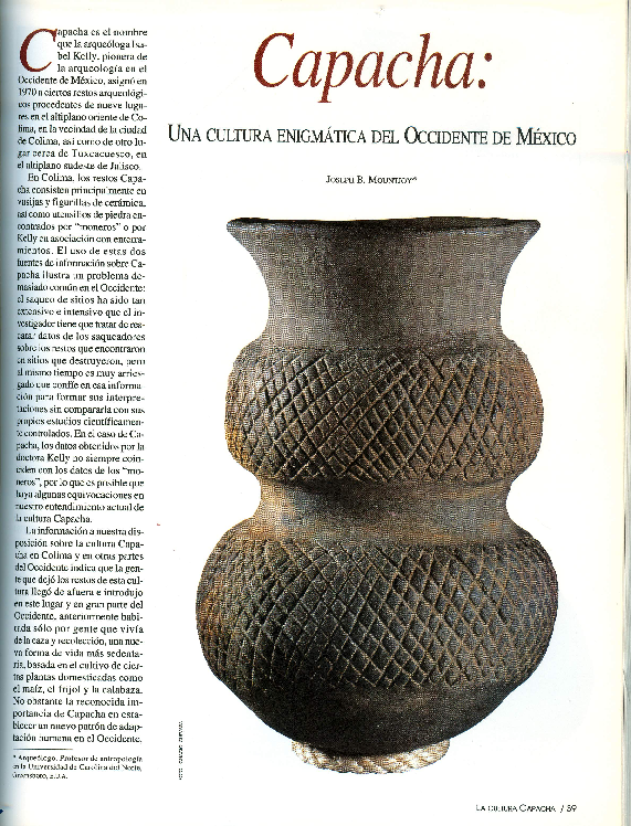 (PDF) Capacha: Una Cultura Enigmática del Occidente de México