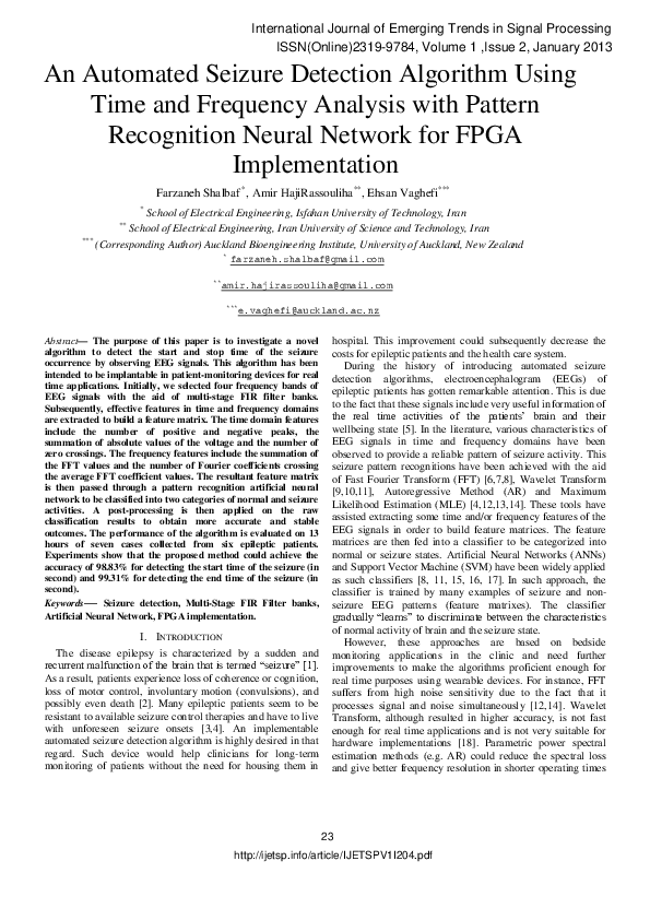 (PDF) An Automated Seizure Detection Algorithm (PDF) An Automated Seizure Detection Algorithm