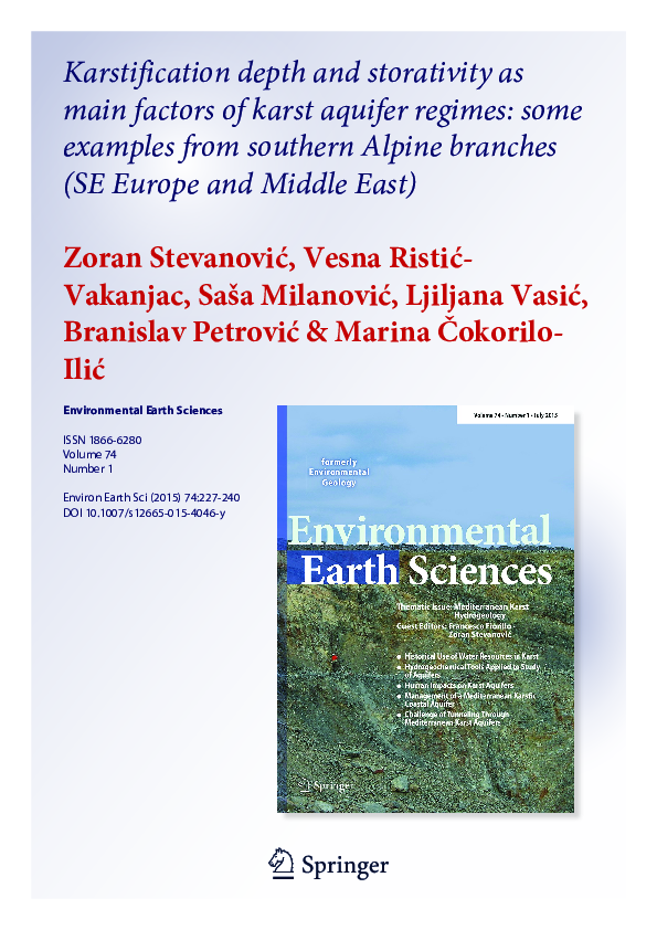 (PDF) Karstiﬁcation depth and storativity as main factors of karst ...