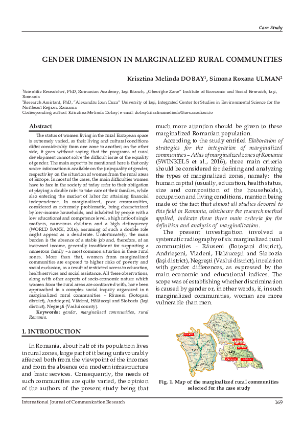 (PDF) GENDER DIMENSION IN MARGINALIZED RURAL COMMUNITIES