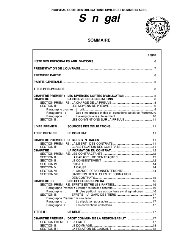 (PDF) Senegal Code 1976 obligations civiles commerciales avant ...