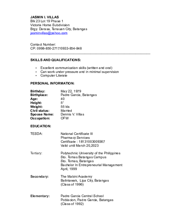 (DOC) Jasmin resume