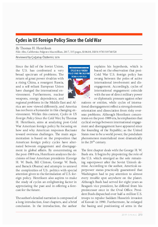 (PDF) Cycles in US Foreign Policy Since the Cold War