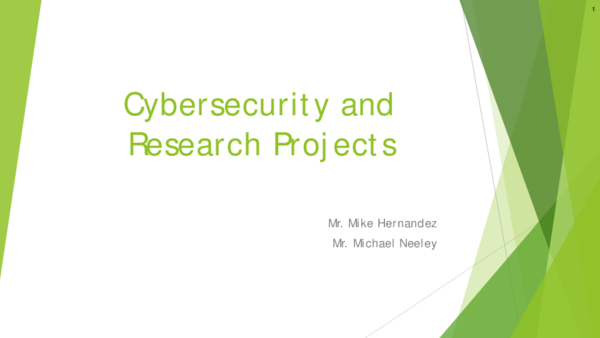 (PDF) Cybersecurity and Research Projects