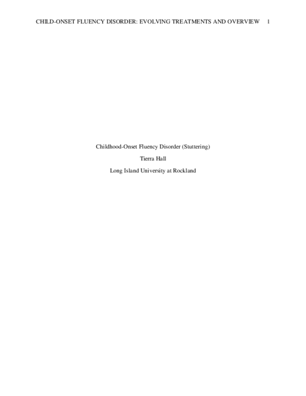 (DOC) Childhood-Onset Fluency Disorder (Stuttering