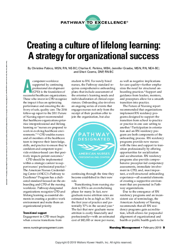 (PDF) PATHWAY TO EXCELLENCE ® Creating a culture of lifelong learning ...
