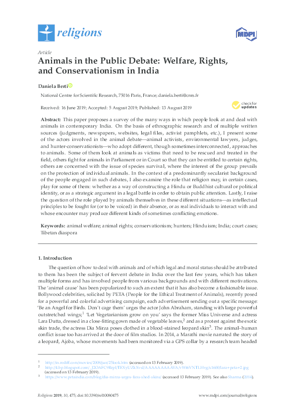 (PDF) Animals in the Public Debate: Welfare, Rights, and ...