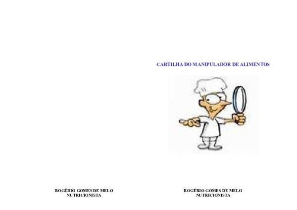 Doc Cartilha Do Manipulador De Alimentos A Higiene Pessoal Do
