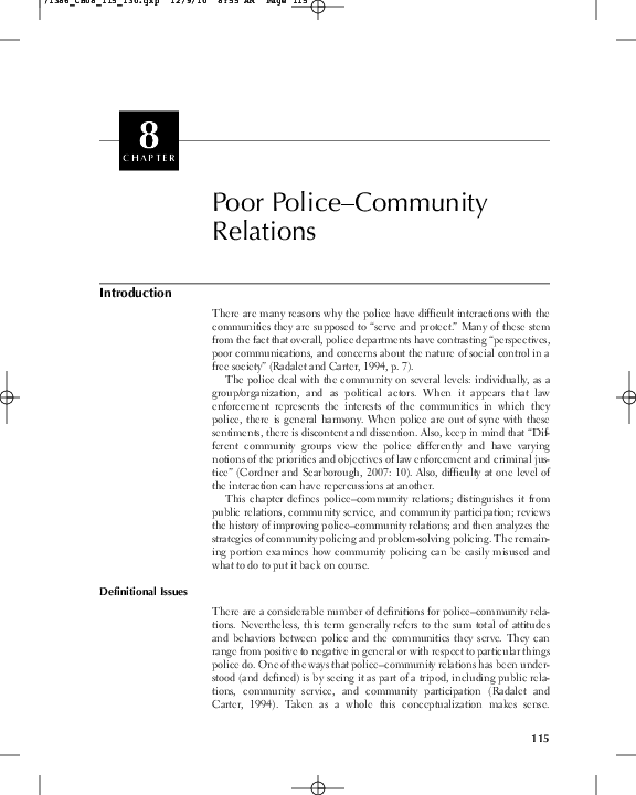 (PDF) Poor Police-Community Relations