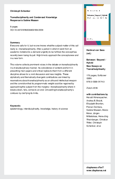 (PDF) Transdisciplinarity and Condensed Knowledge | Christoph Schenker ...