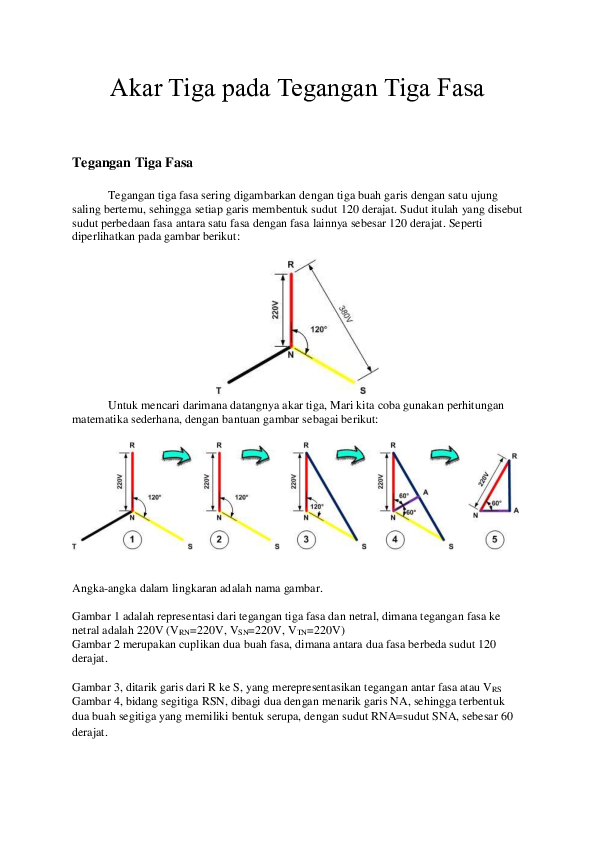 (DOC) Akar Tiga pada Tegangan Tiga Fasa